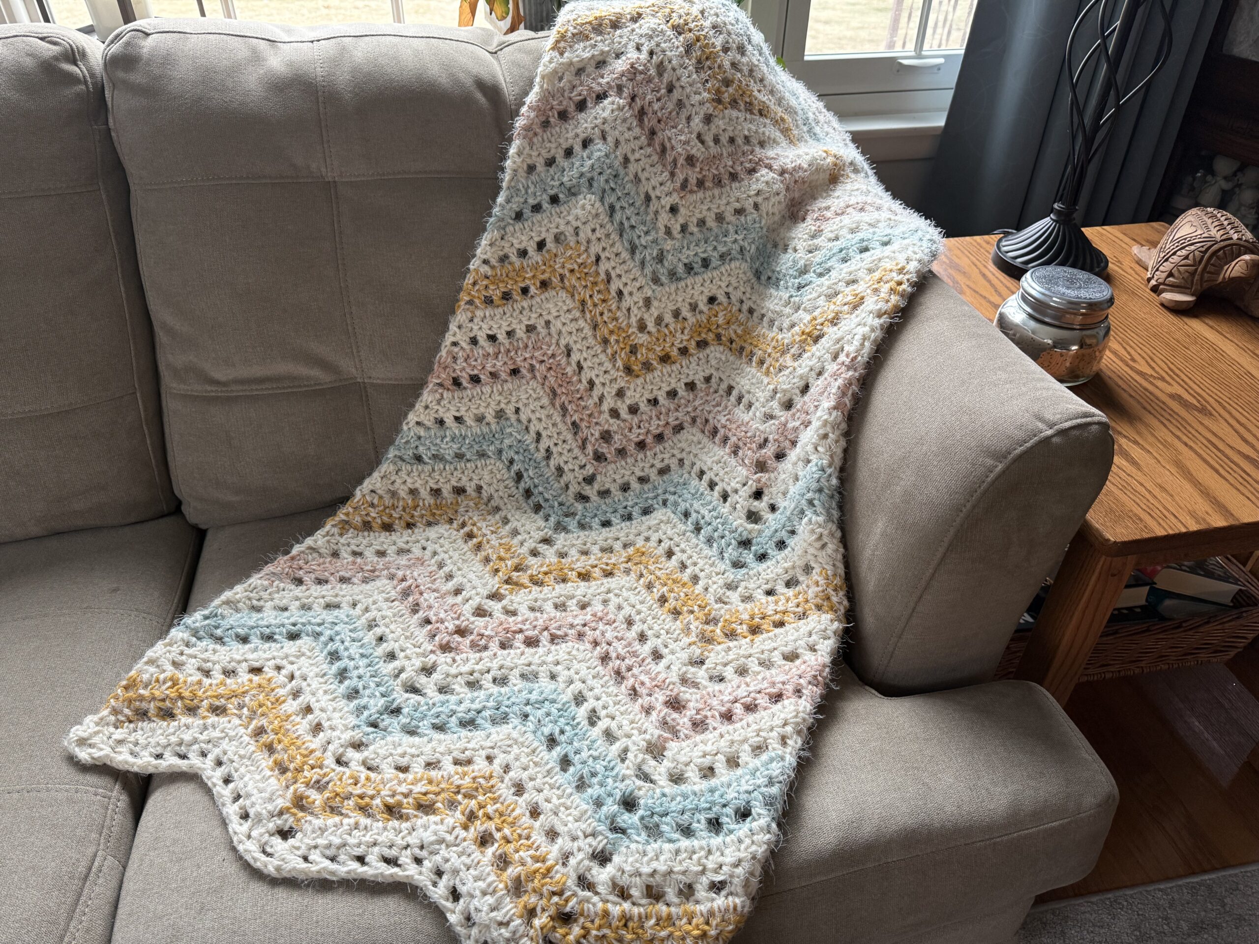 Crochet Ripple Throw Blanket: Spring Time Vibes - Kelly Rene Everyday